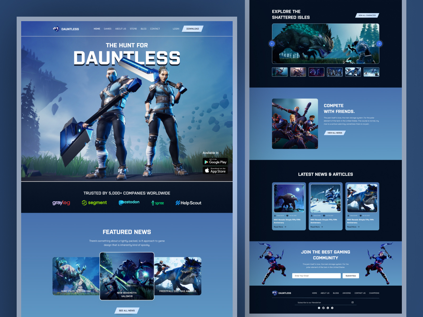 Gaming Website Landing Page Design by Md Salah Uddin on Dribbble
