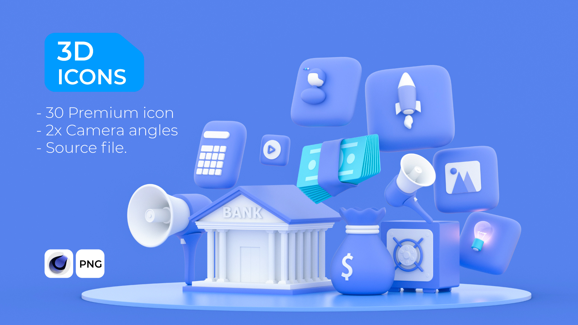 30 Icons | c4D, PNG by gridartwork on Dribbble