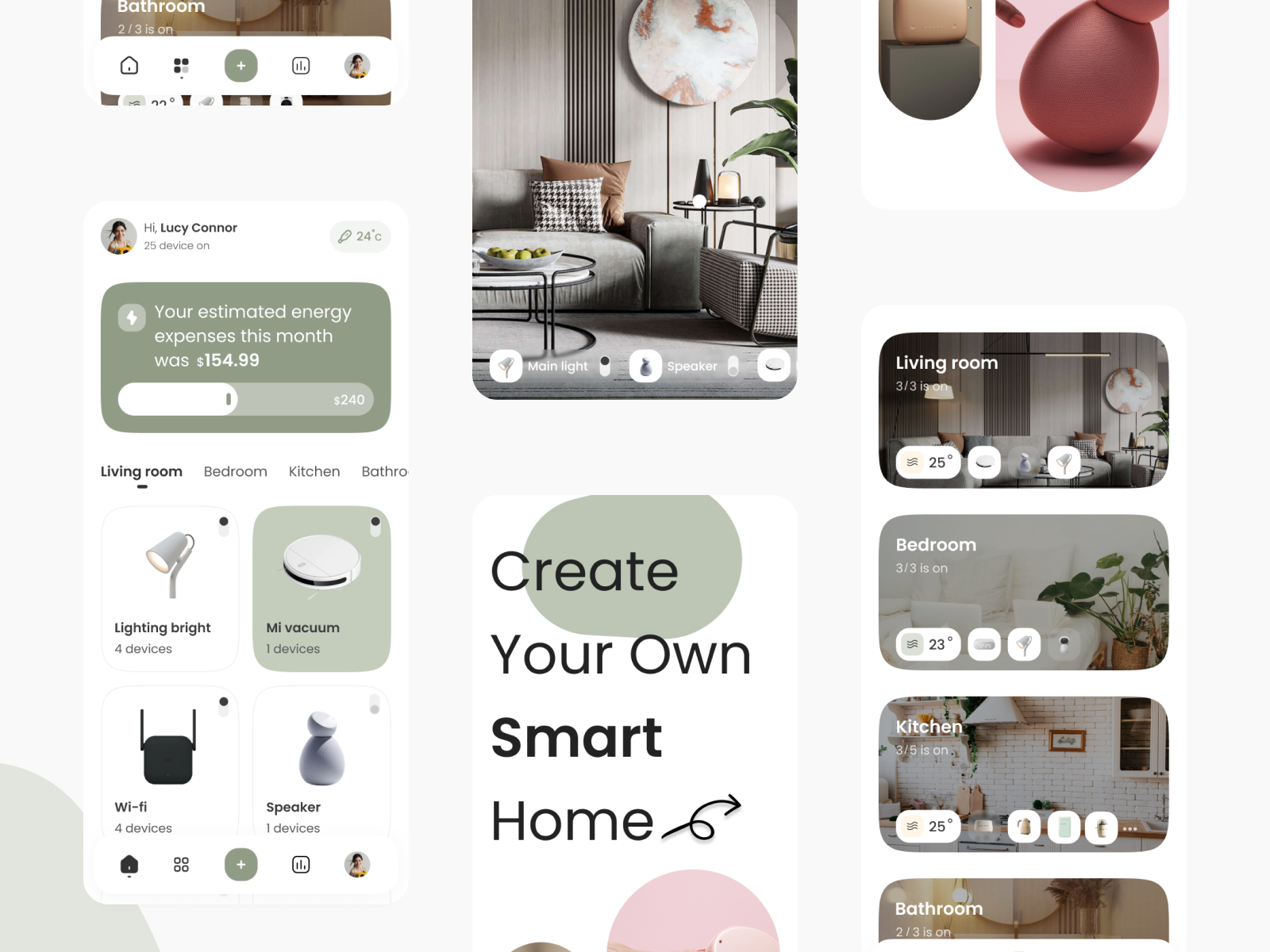 Smart Home UI App by Tati Pircxalava for visiolab on Dribbble