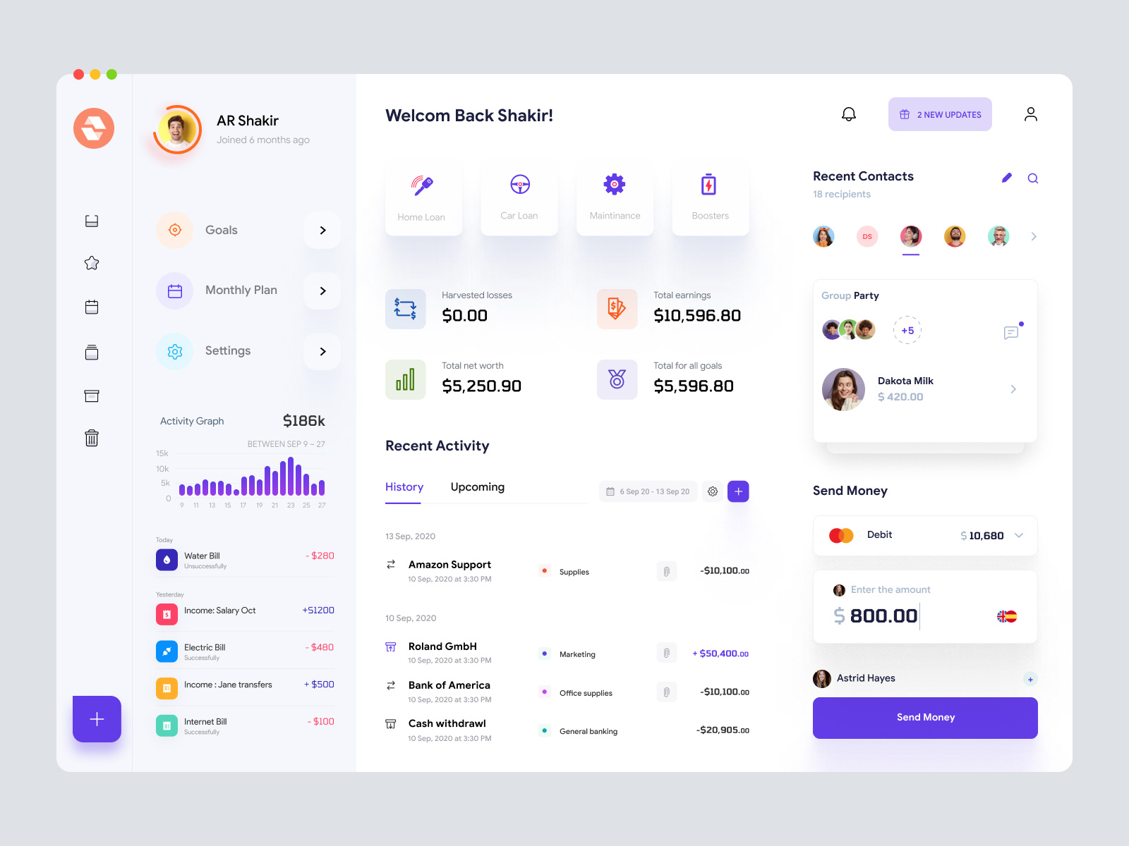 Personal Wallet UI by Mike Taylor on Dribbble
