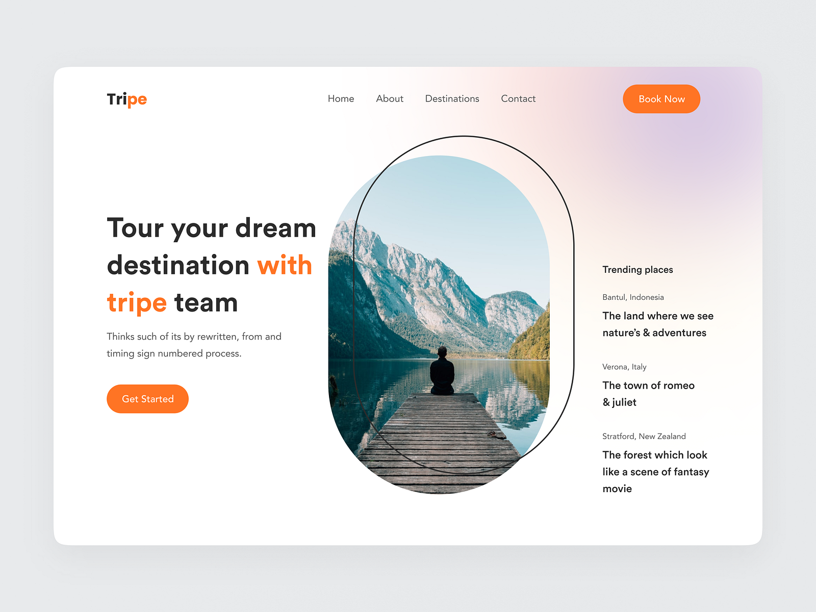 Travel Website Header Exploration by Md Shahed Hossain on Dribbble