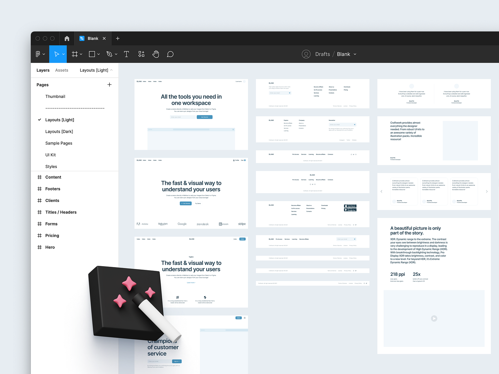 Blank Wireframe Kit 🪄 by Craftwork Studio for Craftwork on Dribbble