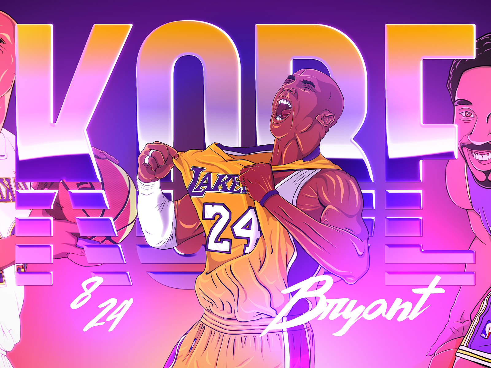 Kobe Chrome Illustration by Bobbydan Design & Illustration on Dribbble