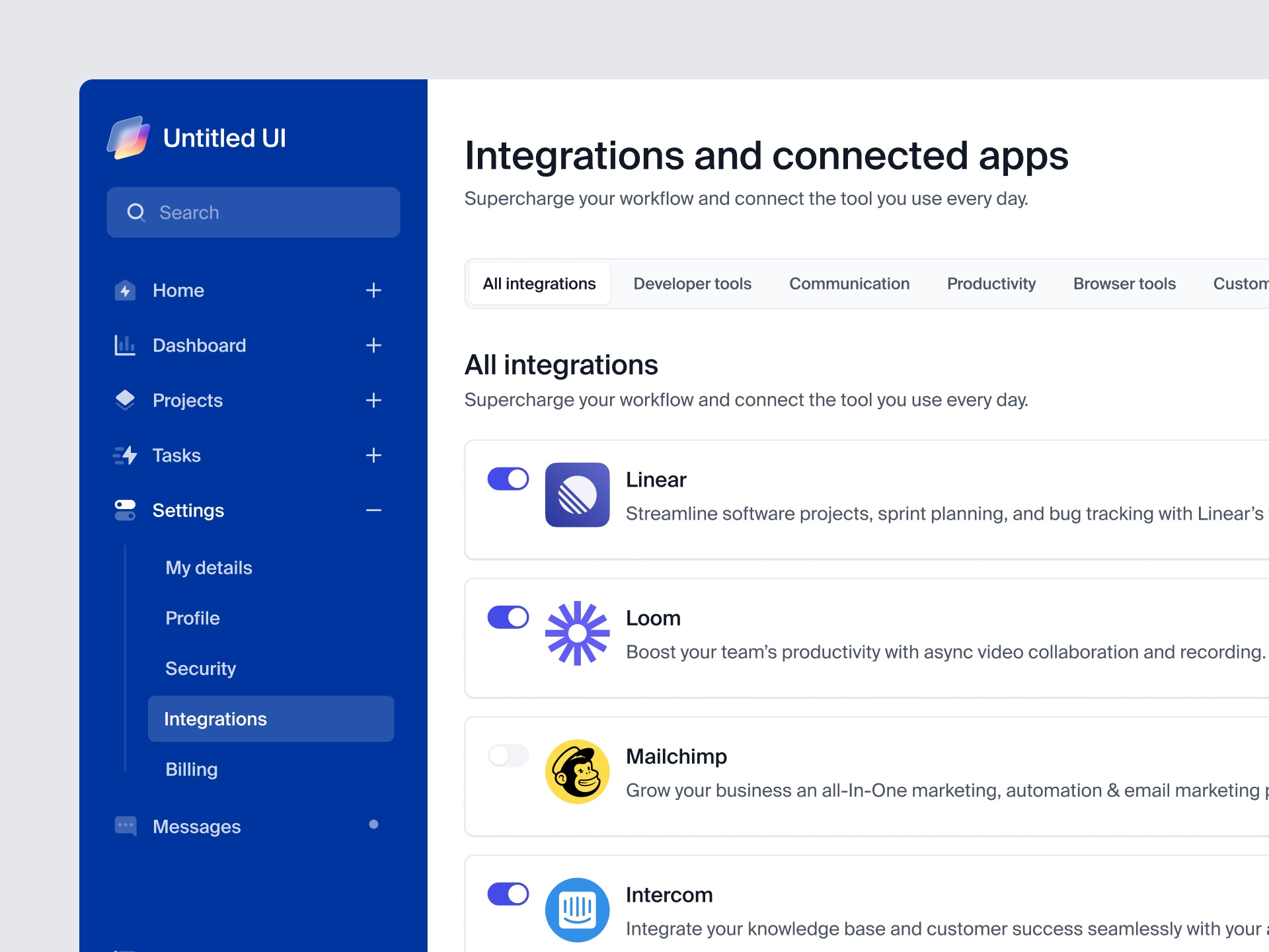 Dual-tier sidebar navigation — Untitled UI by Jordan Hughes® on Dribbble