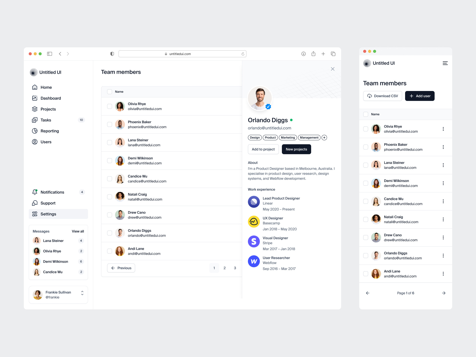 Team management table — Untitled UI by Jordan Hughes® on Dribbble