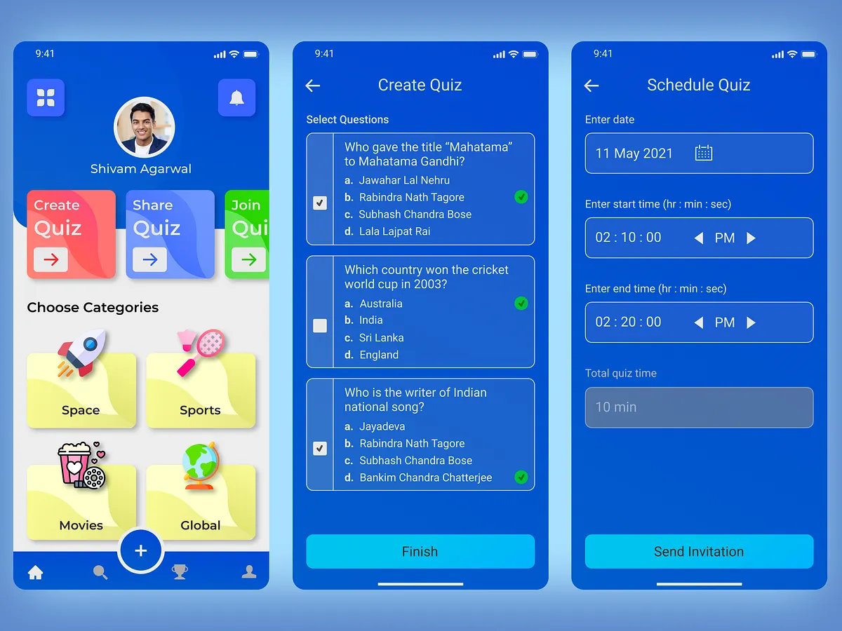 Quiz App UI designs, themes, templates and downloadable graphic ...