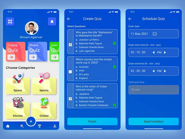 Quiz App UI designs, themes, templates and downloadable graphic ...