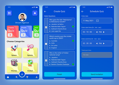 Quiz App UI designs, themes, templates and downloadable graphic ...