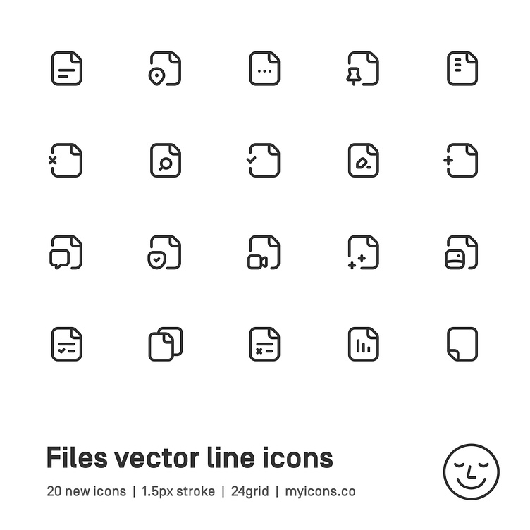 Myicons — Files vector line icons pack by Myicons on Dribbble