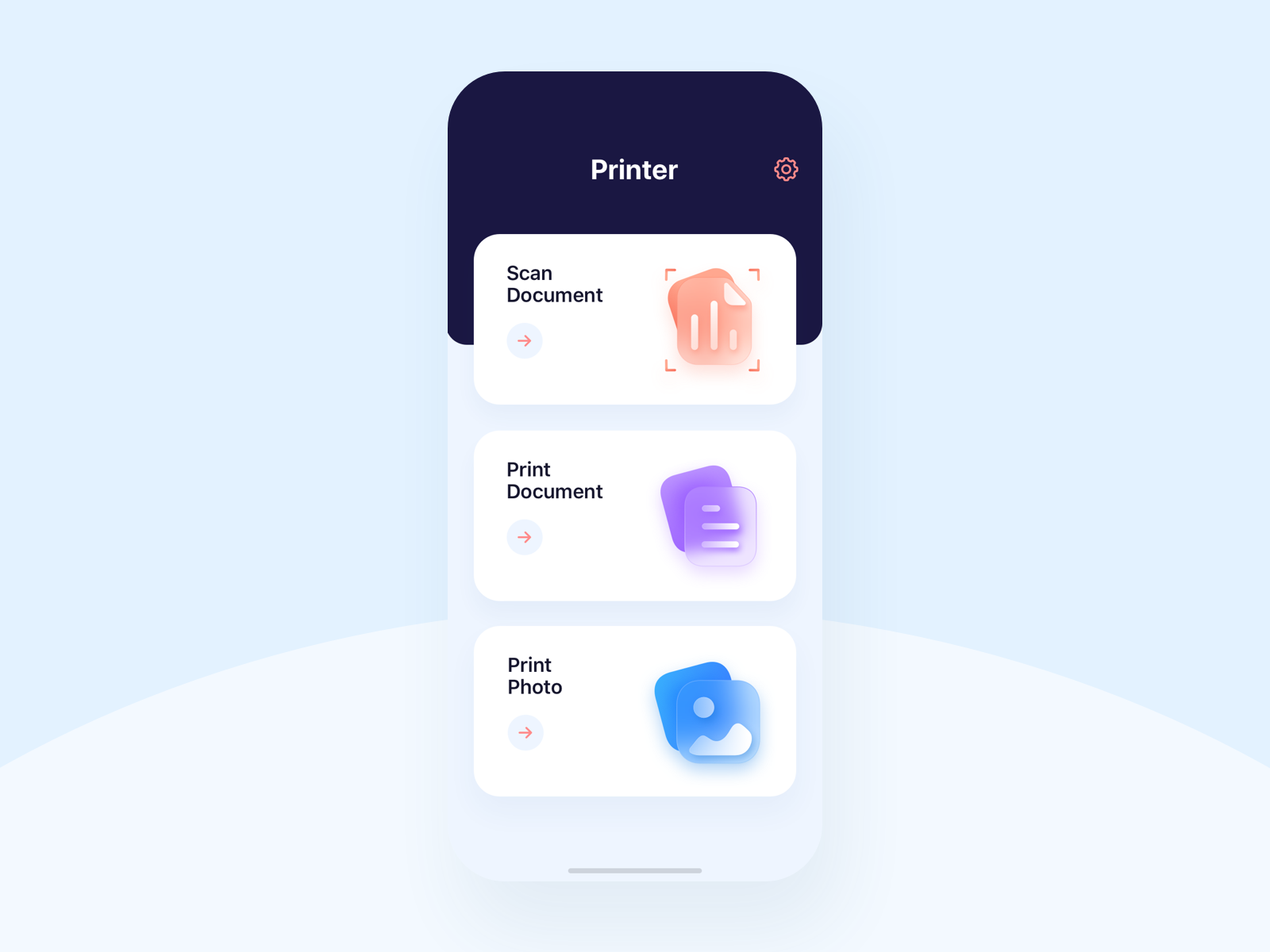 Printer App by Alexandr Arkhipenko for Applace on Dribbble