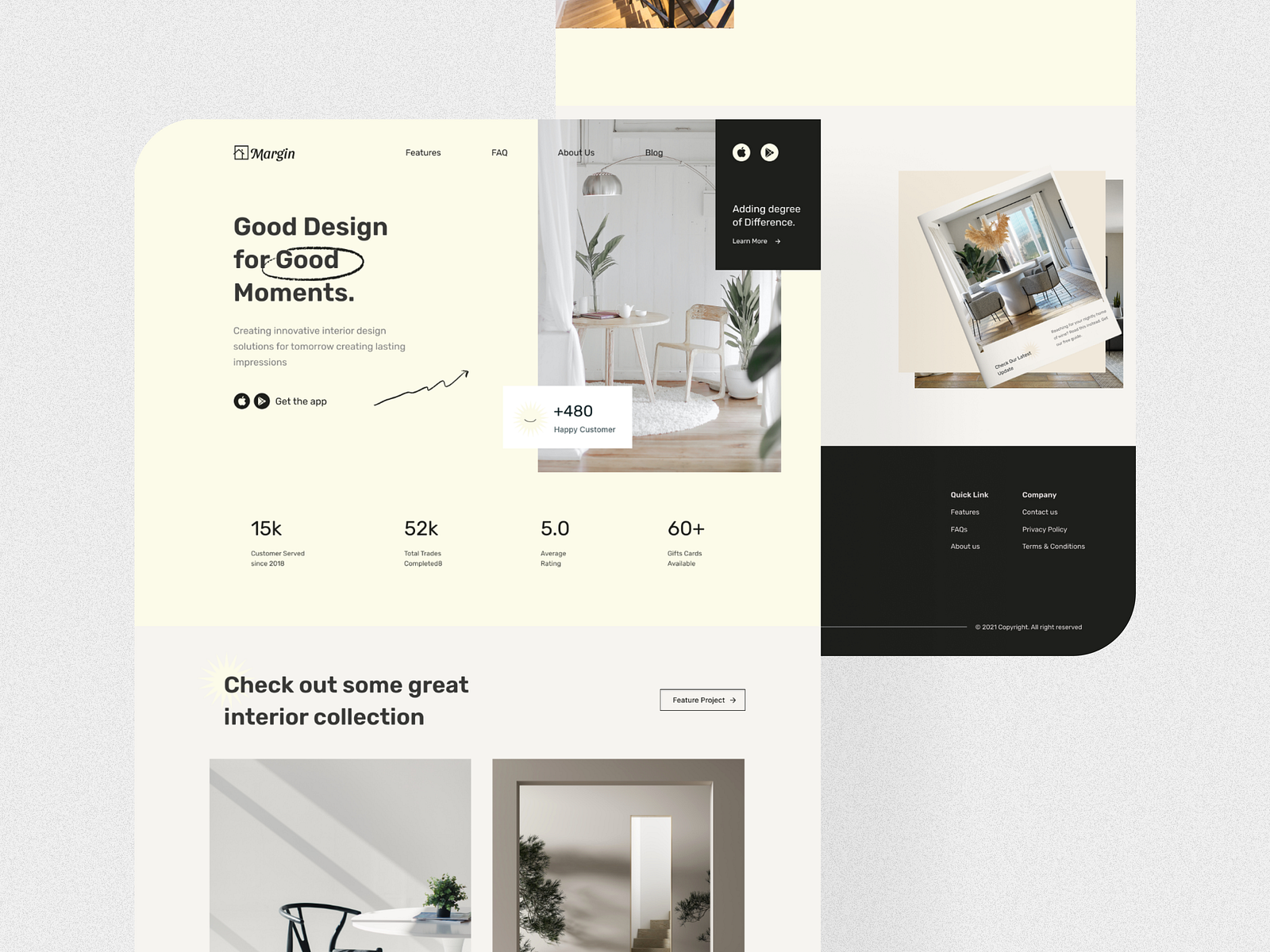 Interior Agency Landing Page - Margin by Bhuiyan on Dribbble