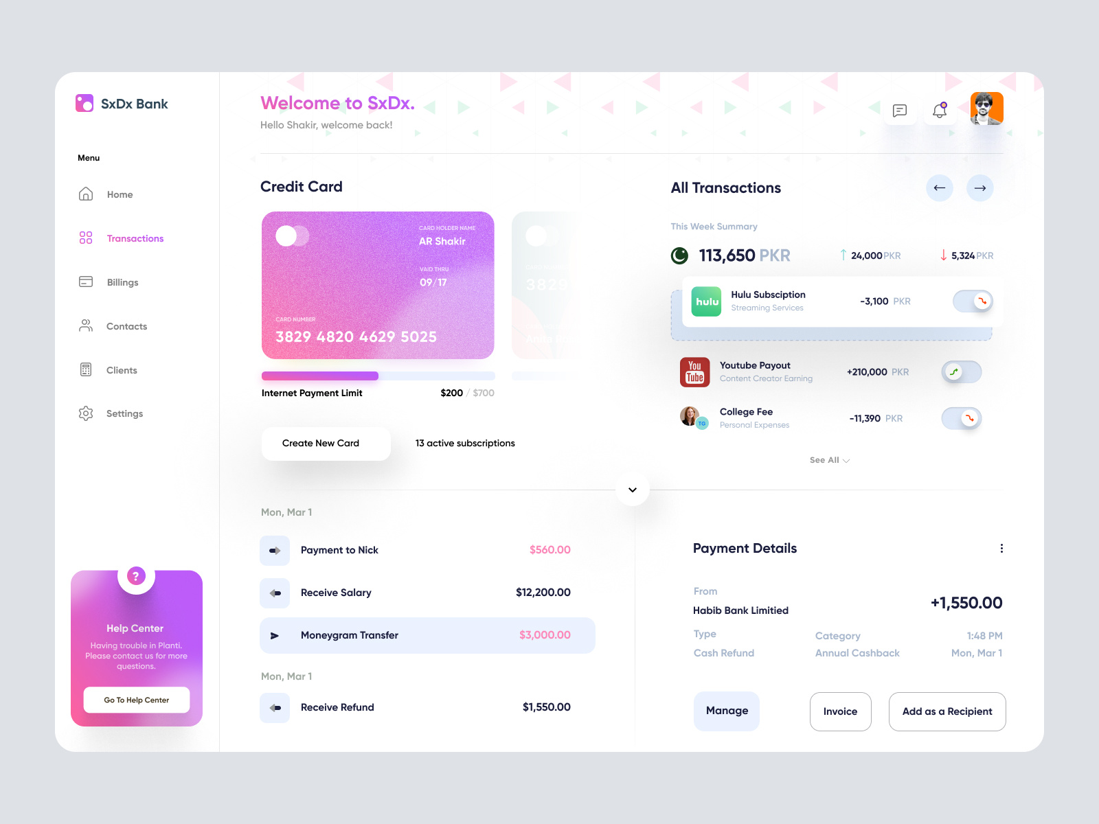Fintech dashboard ui concept by Mike Taylor for Orizon: UI/UX Design ...
