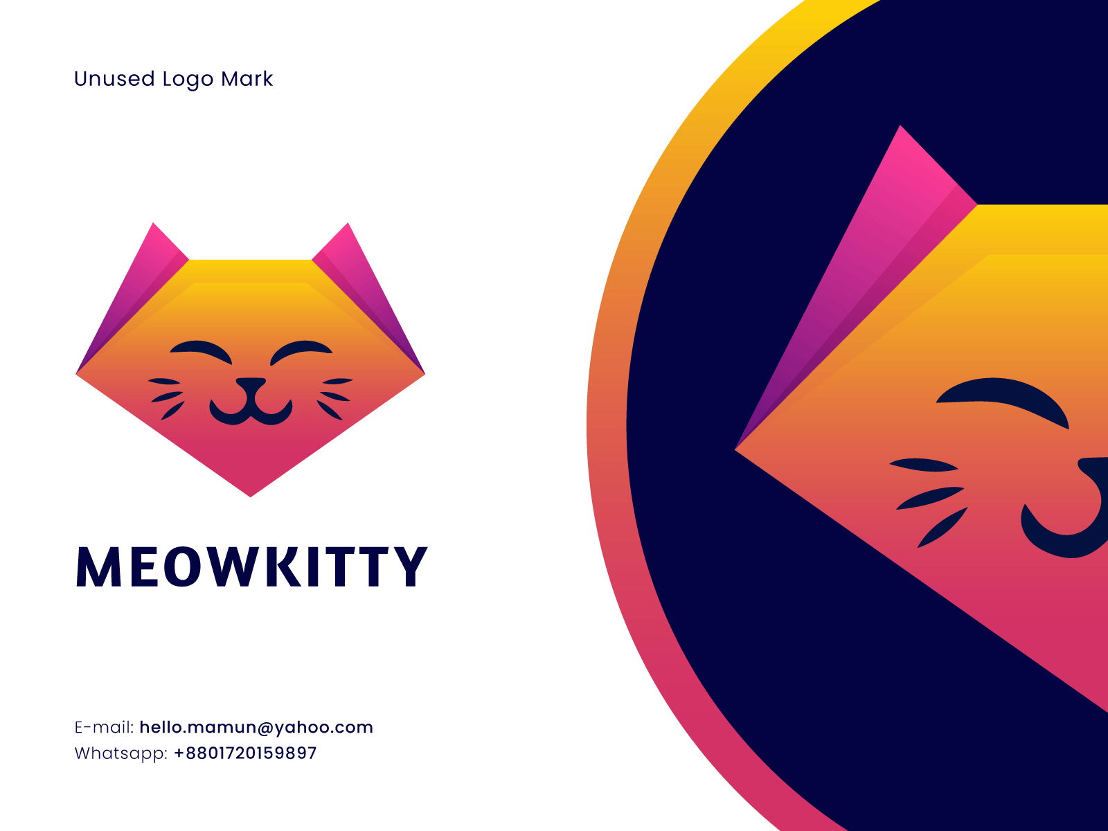 MEOWKITTY - Abstract Cat Logo | Unused by Al Mamun | Logo & Branding ...