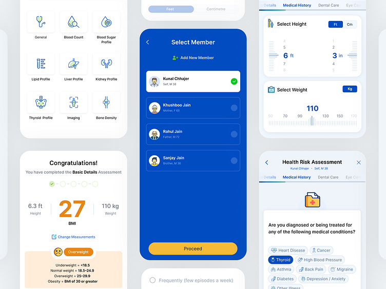 Mobile App UI Design for Effortless Health Tracking by Kunal Chhajer on ...