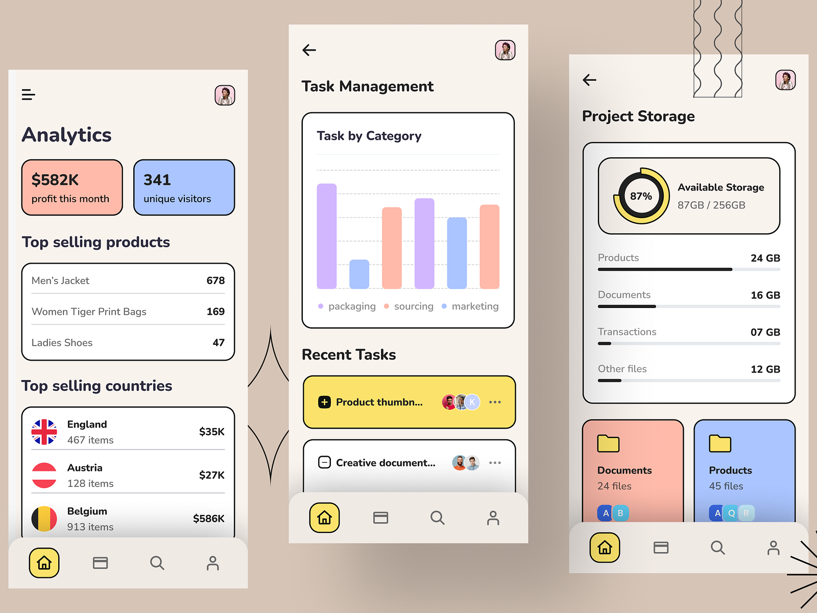 Task Management iOS App UI by Pentaclay on Dribbble