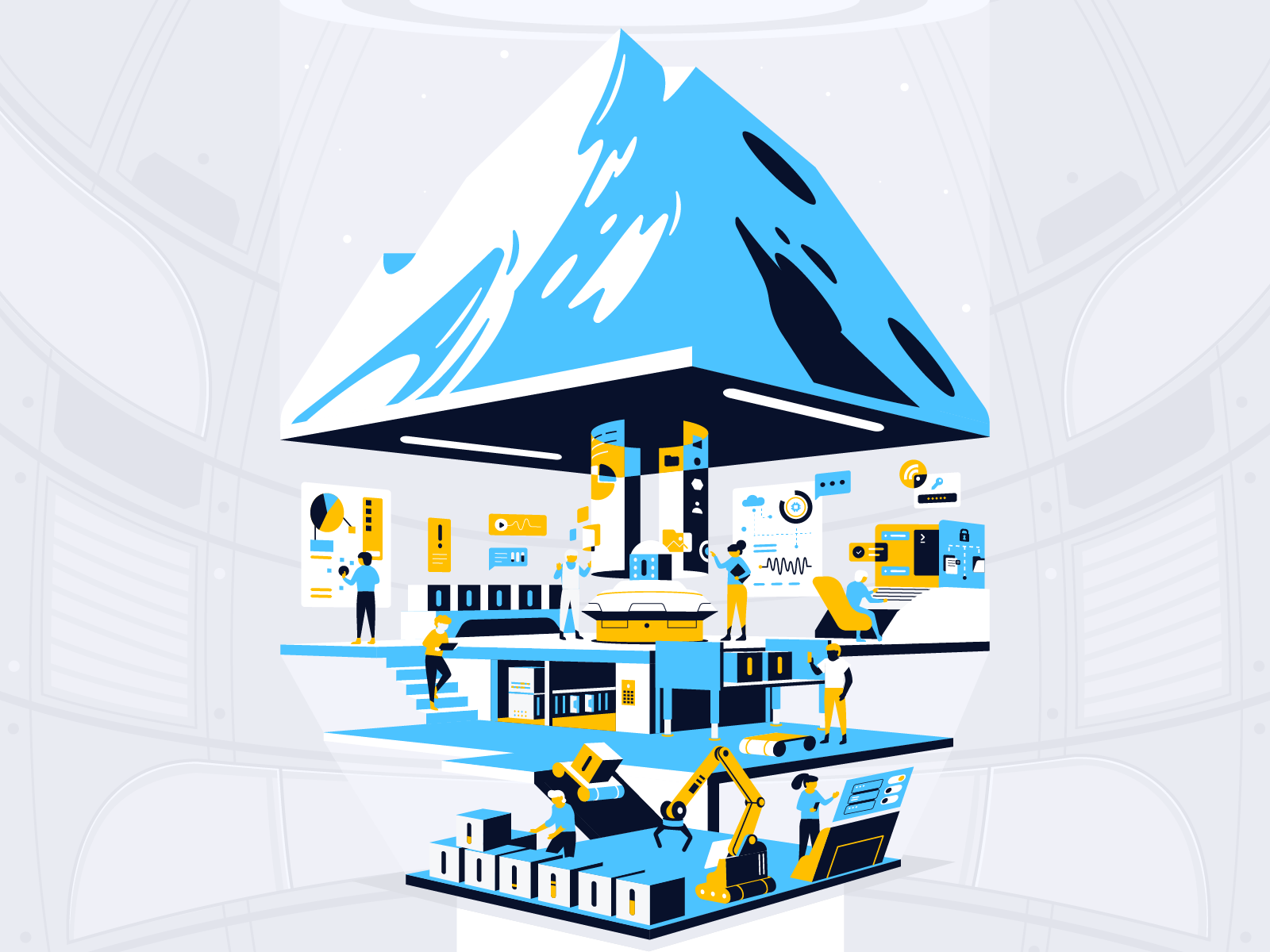Homepage system illustration by Pixel Point on Dribbble