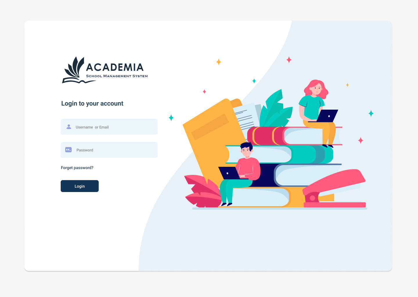 ACAMEDIA School Management System - Login by Bibek Poudel on Dribbble