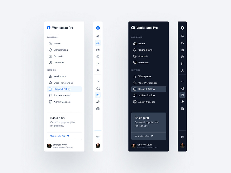 Ample Design System | Side navigation panel by Amplifyn on Dribbble