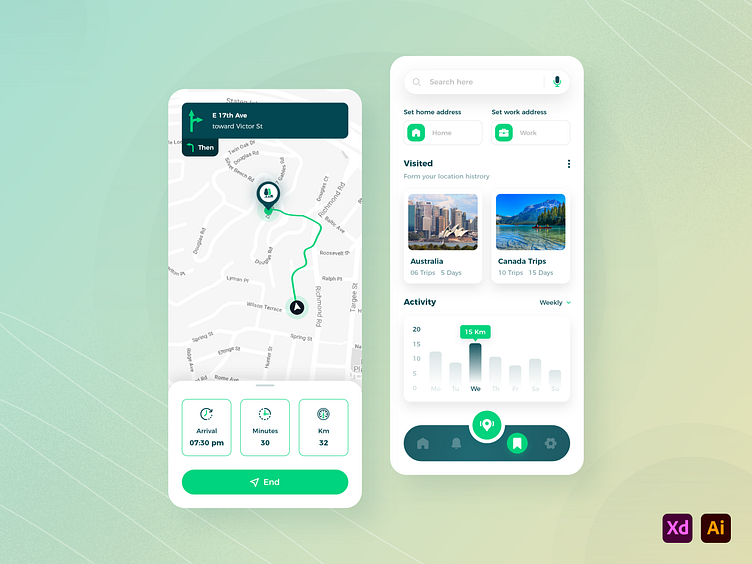 Map & Navigation 🧭 App UI Kit by CMARIX TechnoLabs on Dribbble