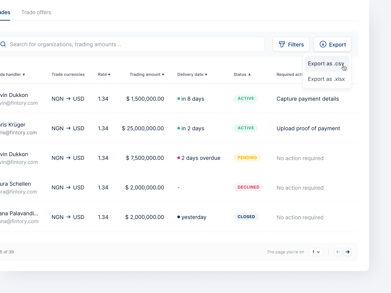 🏦 Trades Overview List by Diana Palavandishvili on Dribbble
