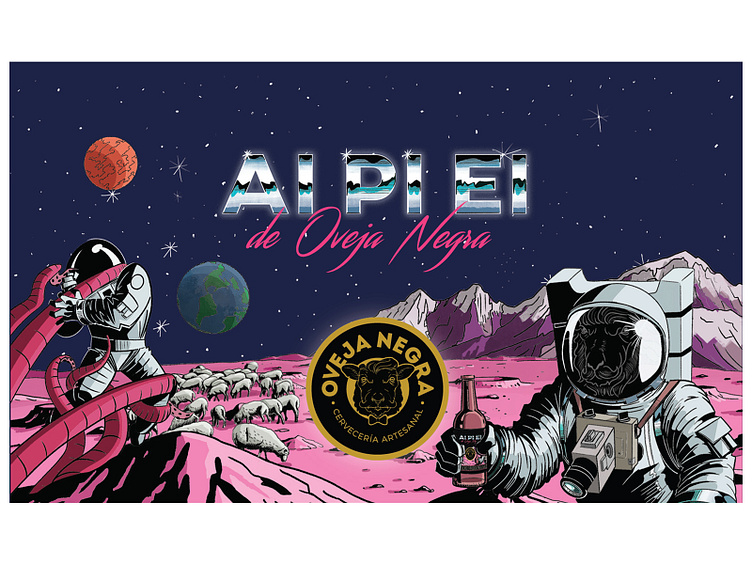 Label design for AI PI EI beer by Milmentes on Dribbble