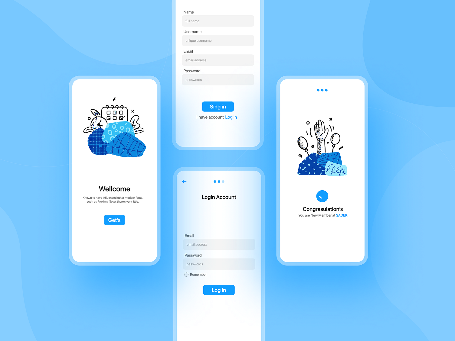 Mobile Sign up Page interface - #DailyUI by Sadek Hossen on Dribbble