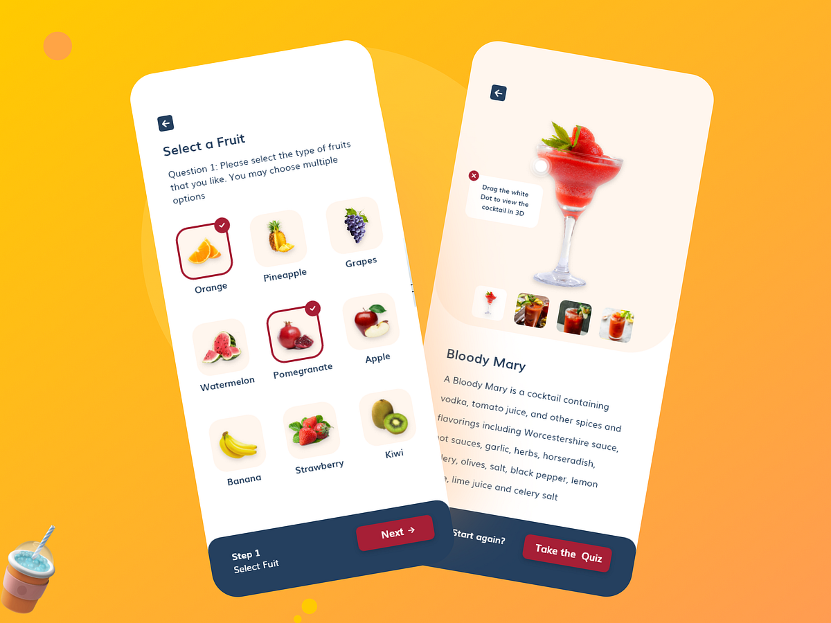 Cocktail App Design by Chintan Jat on Dribbble