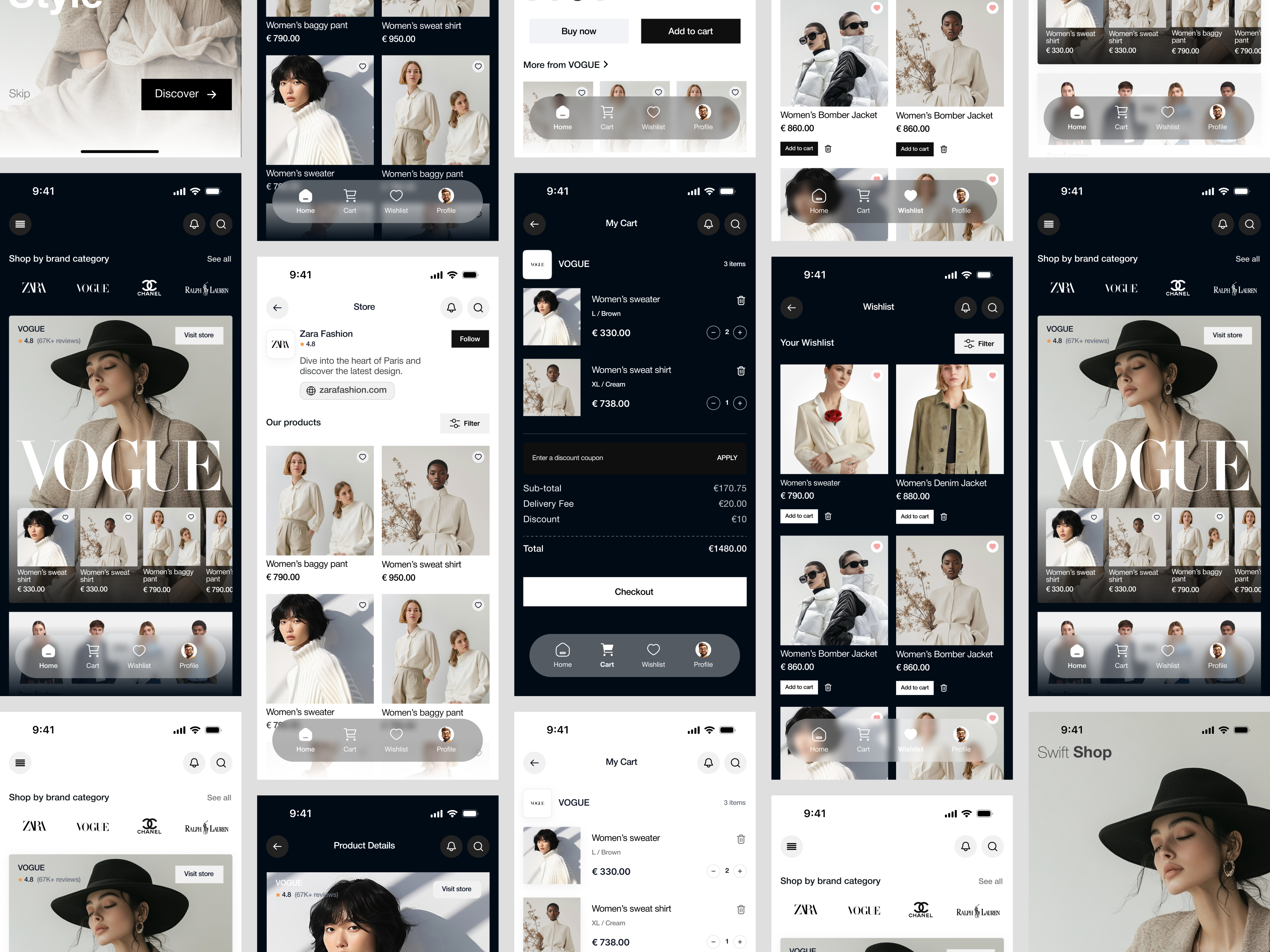 E-Commerce Fashion Mobile App UI/UX Design | SwiftShop by Creative Axis | UX Rockstars on Dribbble