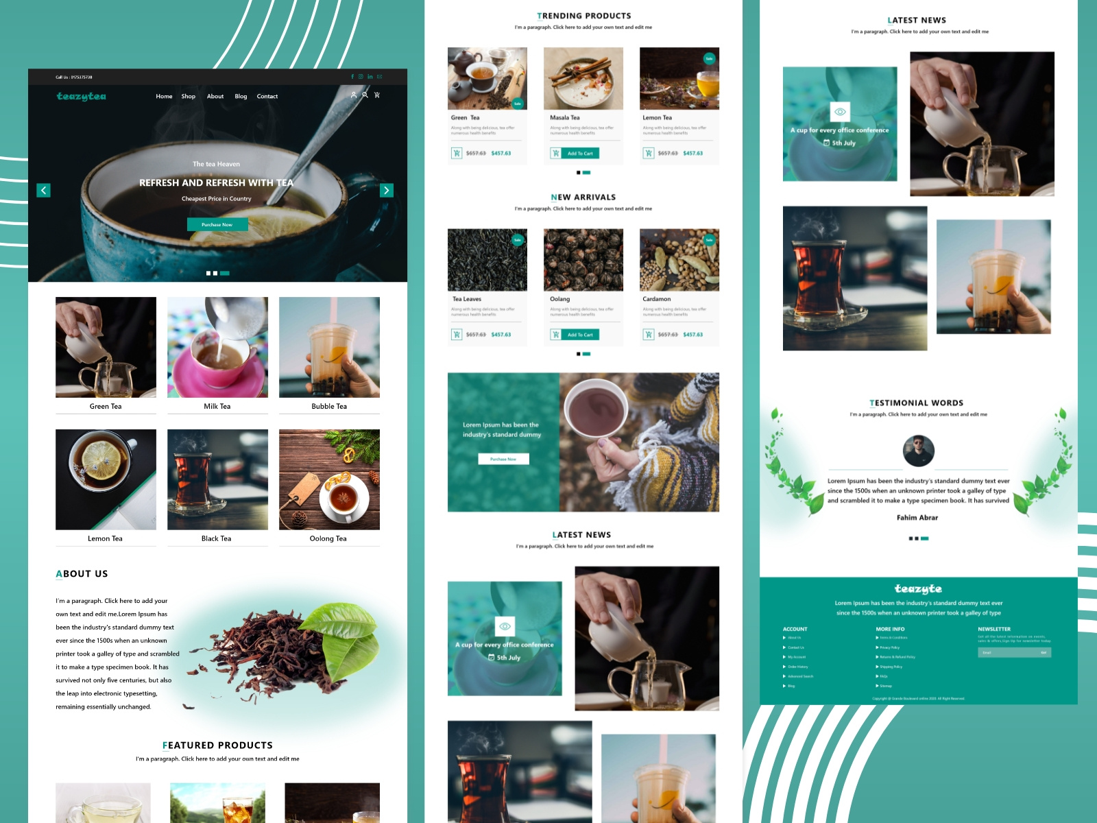 Tea E-commerce Web UI | teazytea by Tahsin Tamanna on Dribbble
