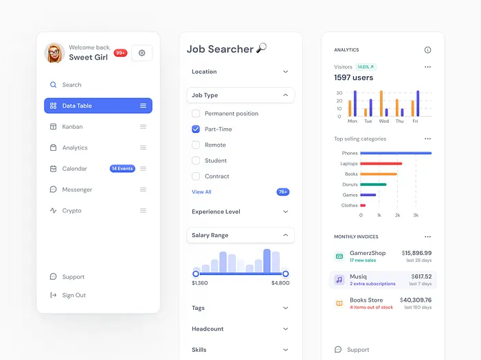Dashboard Sidebar designs, themes, templates and downloadable graphic ...