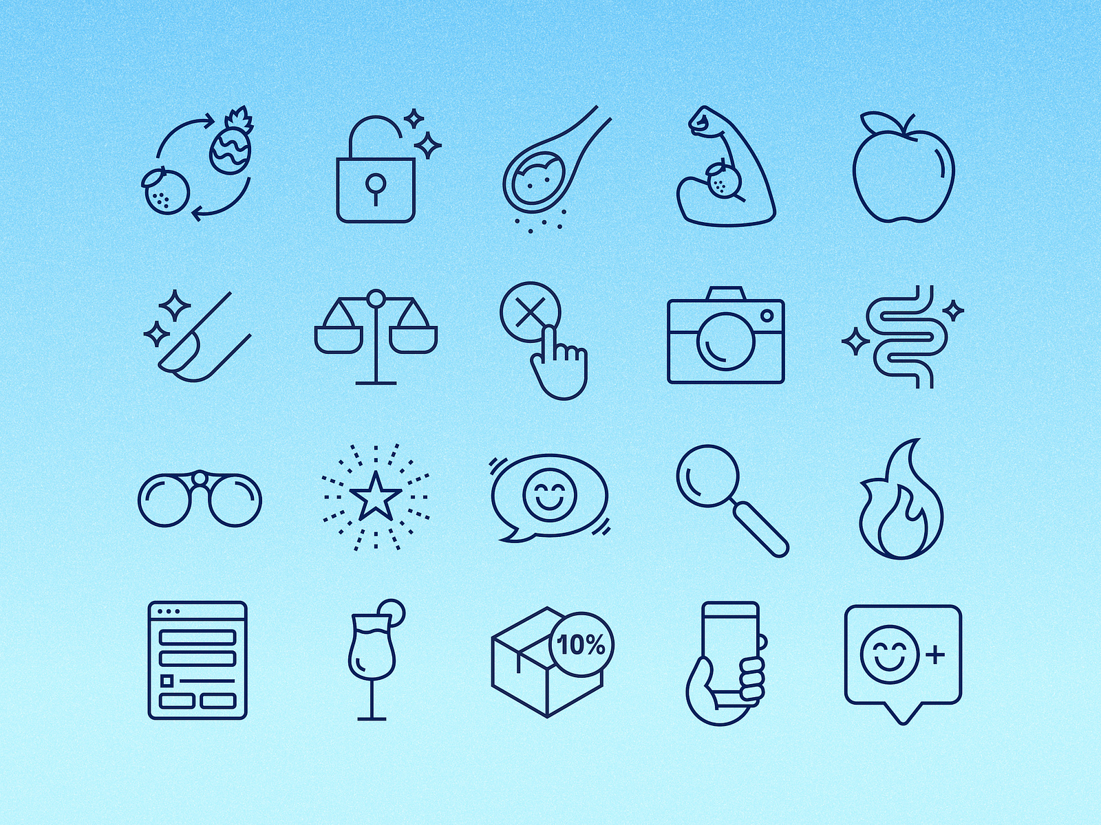 Fun & Bubbly Icon Set by Jackie Kao on Dribbble