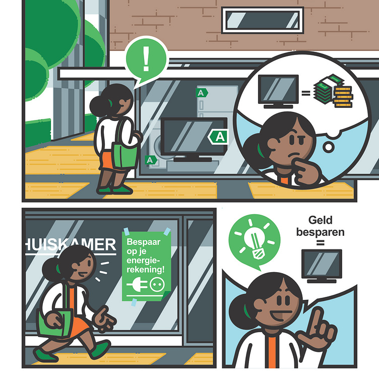 Saving Energy comic by Pepijn Berghout on Dribbble