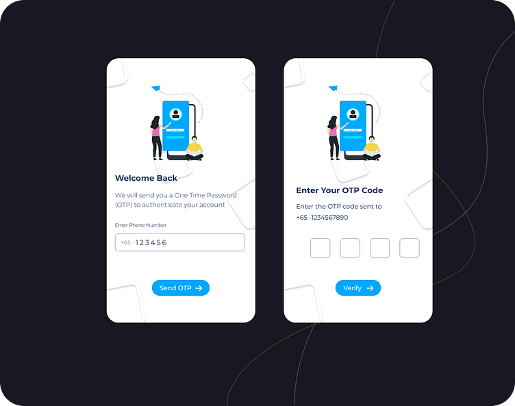 Login page / OTP by Sabaritha on Dribbble