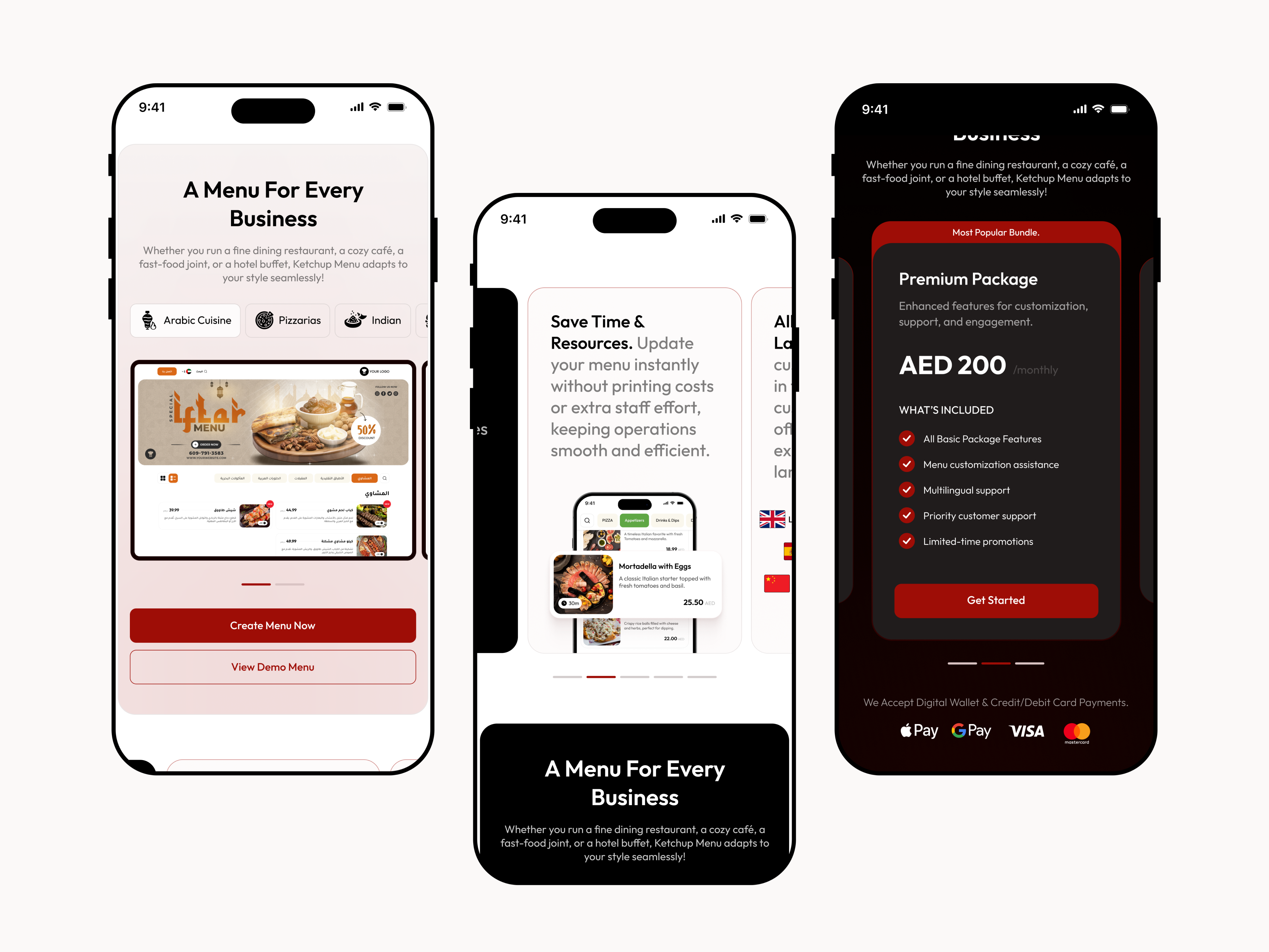 Ketchup Menu – Mobile Landing Page Design by Yazn A on Dribbble