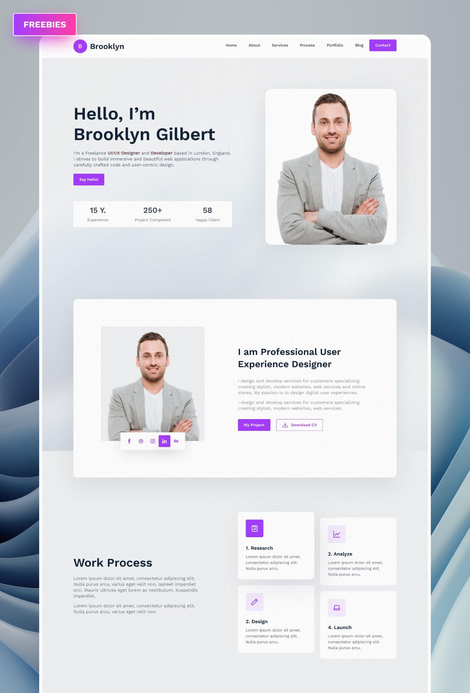 Picto - Single Page Personal Portfolio UI Design by Templatecookie on ...