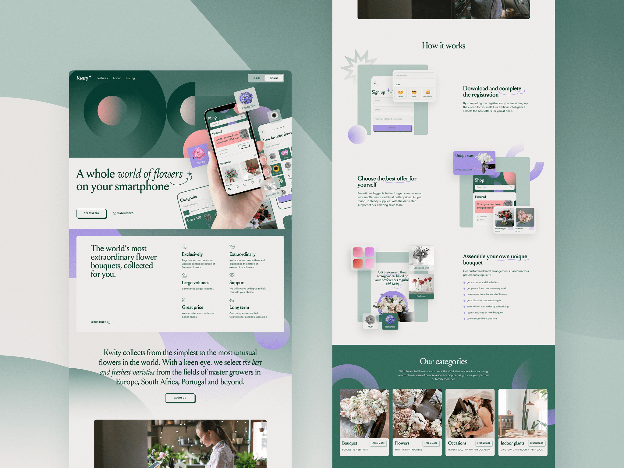 Flower Store Application Landing Page by tubik UX for tubik on Dribbble