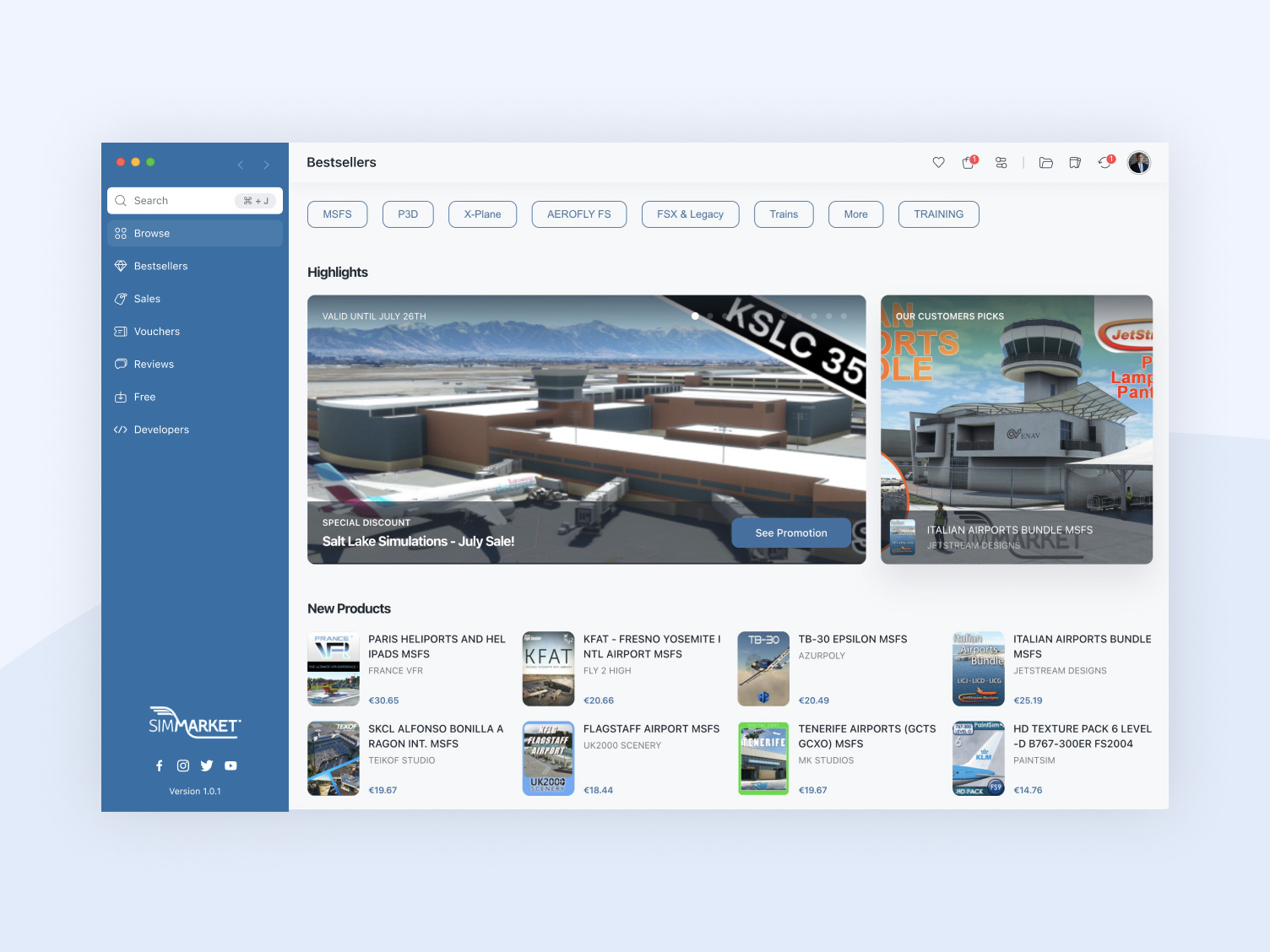 Presenting the simMarket Desktop App! by Concealed on Dribbble