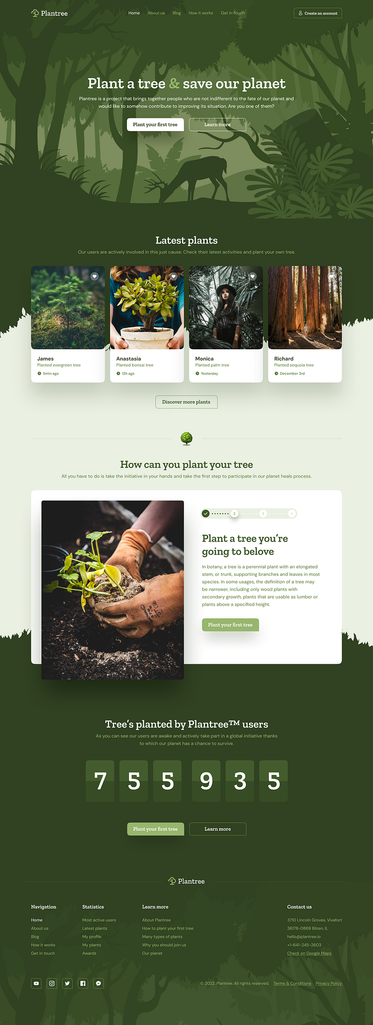 Plant a tree web app UI design concept by Alek Chmura // Zante.design ...