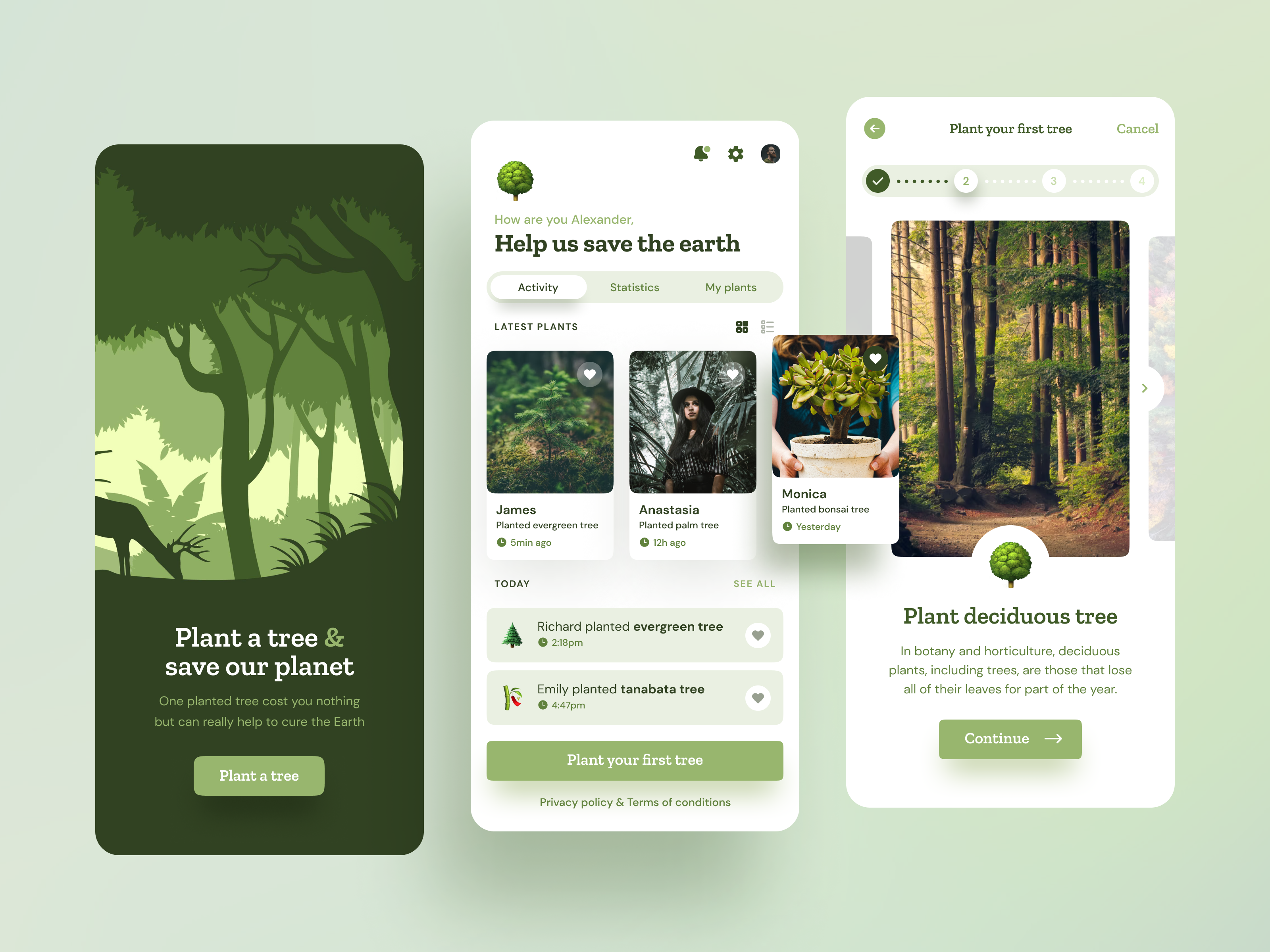 Plant a tree web app UI design concept by Alek Chmura // Zante.design ...