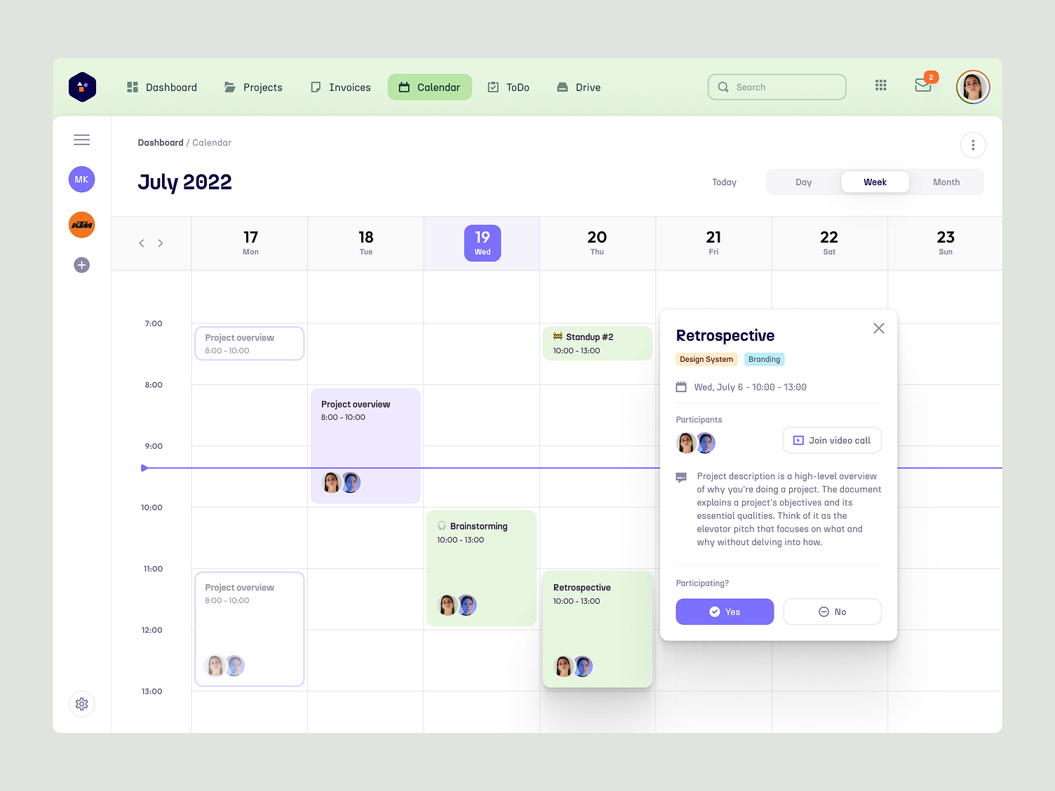 Designer's board - Calendar by Maciej Kotula for Netguru on Dribbble