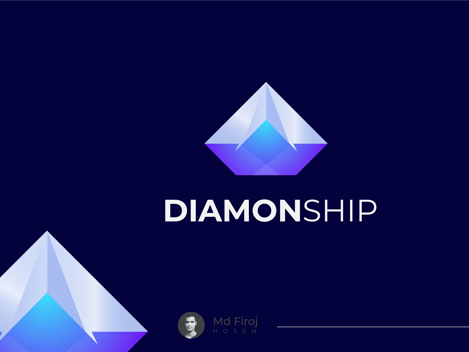 Diamond ship logo by Firoj Hossain on Dribbble