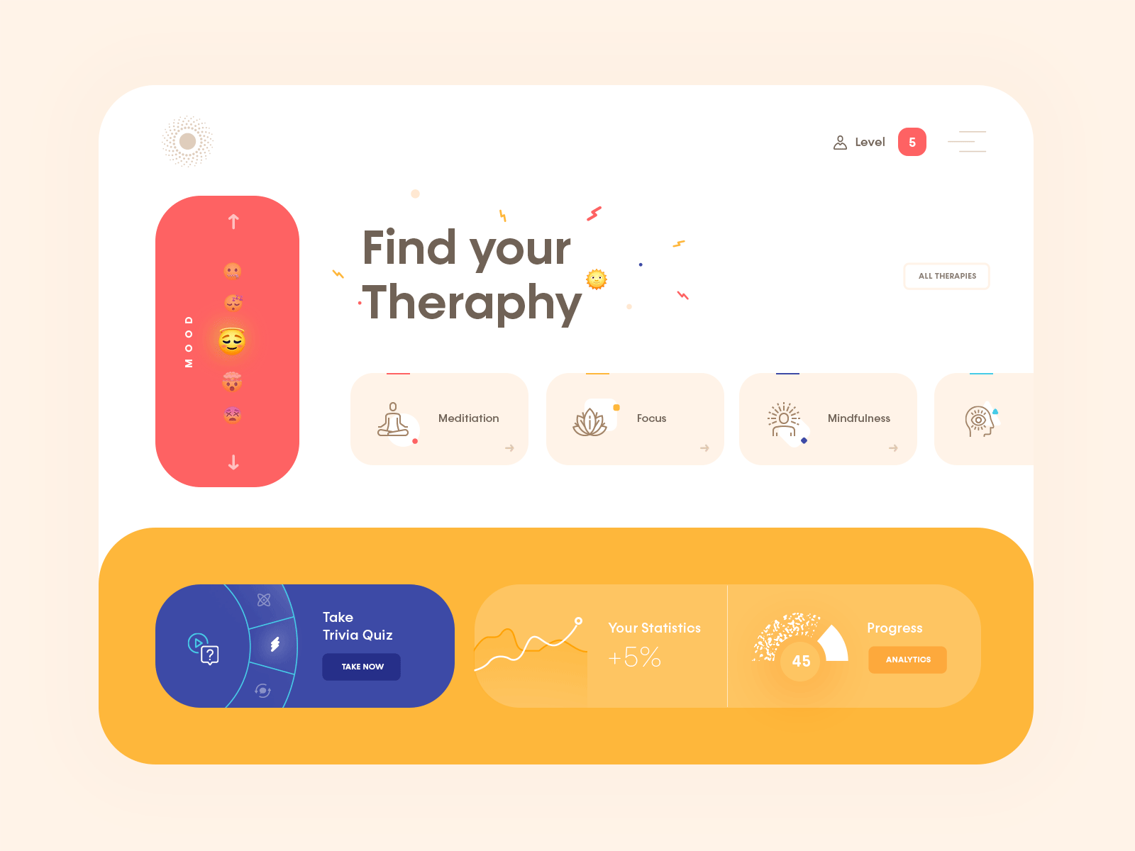 mindfulness UI dashboard by Szymon Dziukiewicz for Joyce on Dribbble