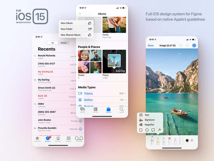 Full iOS 15 UI Kit — Sample Screens by kolpikov for Setproduct on Dribbble