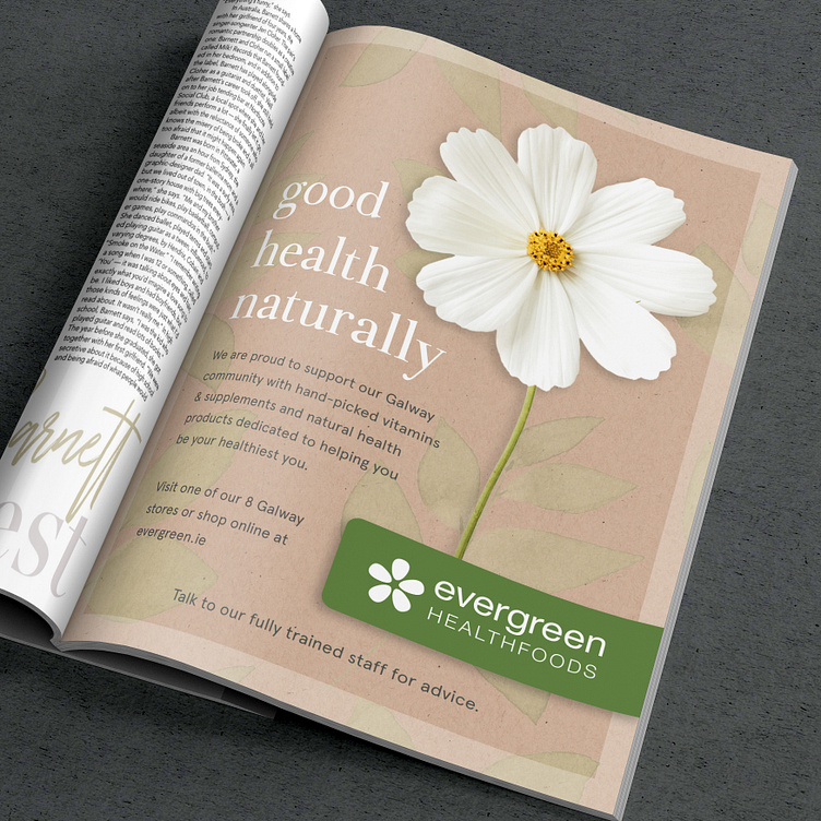 Magazine Ad for Evergreen Healthfoods by Orla Kirwan on Dribbble