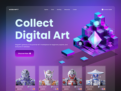 NFT Marketplace Website - Mega NFT by Cosmos on Dribbble