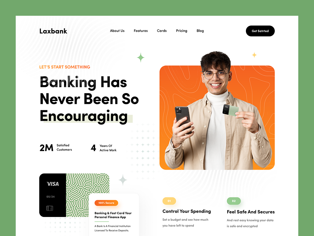 Banking Web Header by Orix Creative on Dribbble