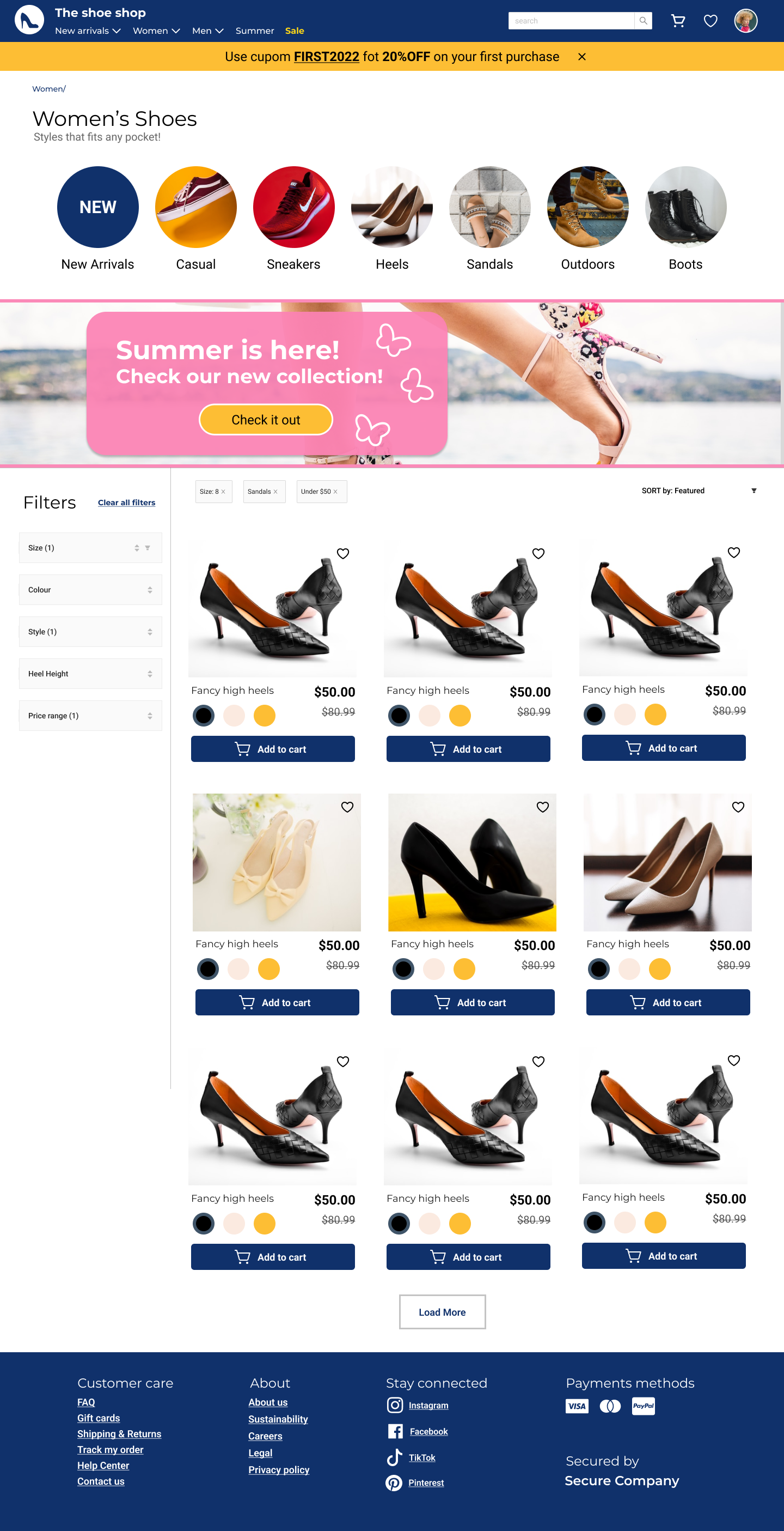 The Shoe Shop - UI Design by Patricia Silveira on Dribbble