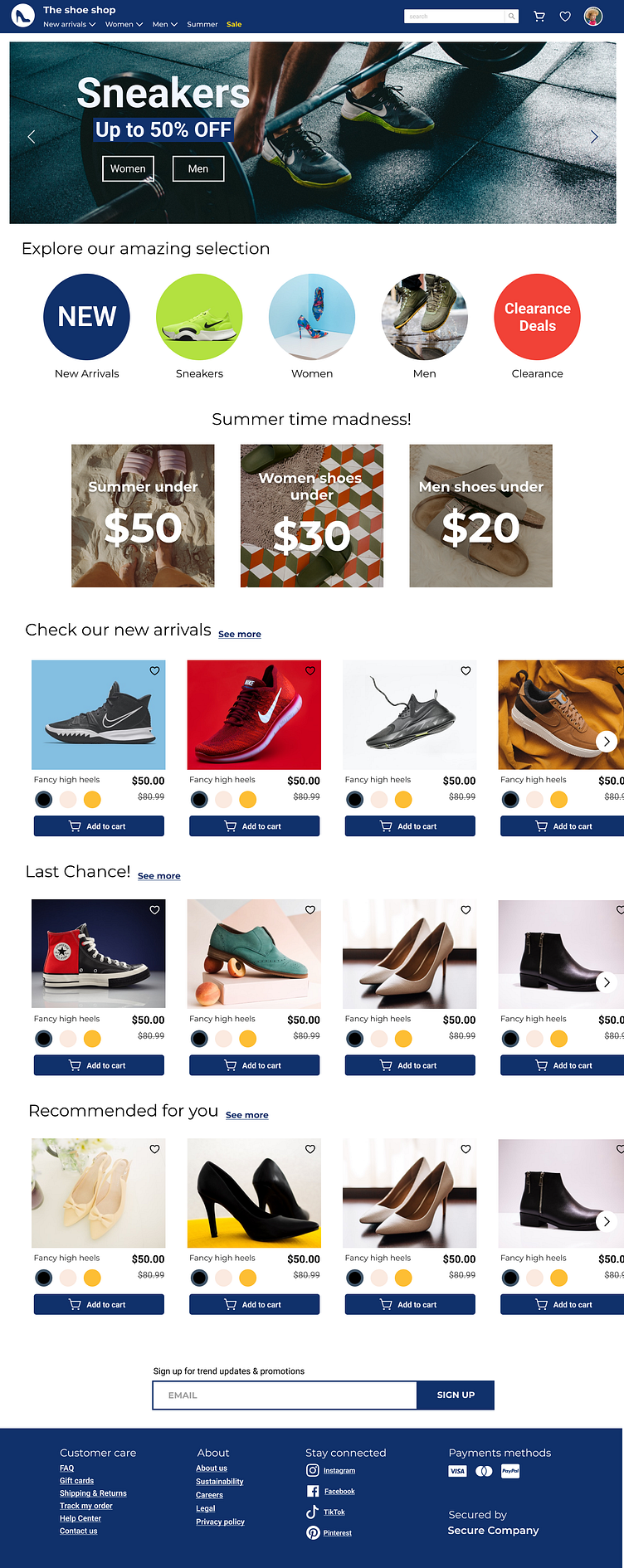 The Shoe Shop - UI Design by Patricia Silveira on Dribbble