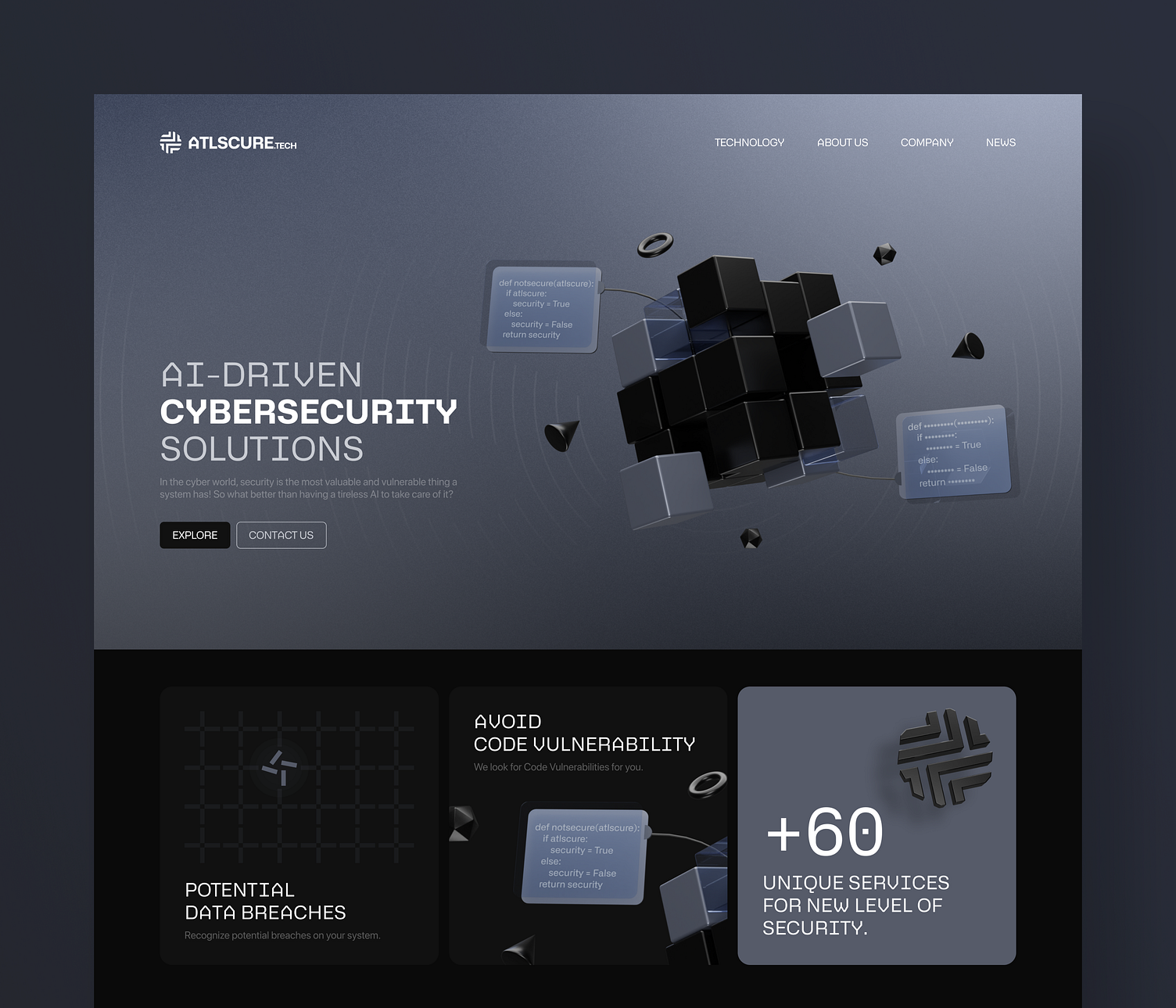 Cybersecurity Company Landing Page by Erfan on Dribbble