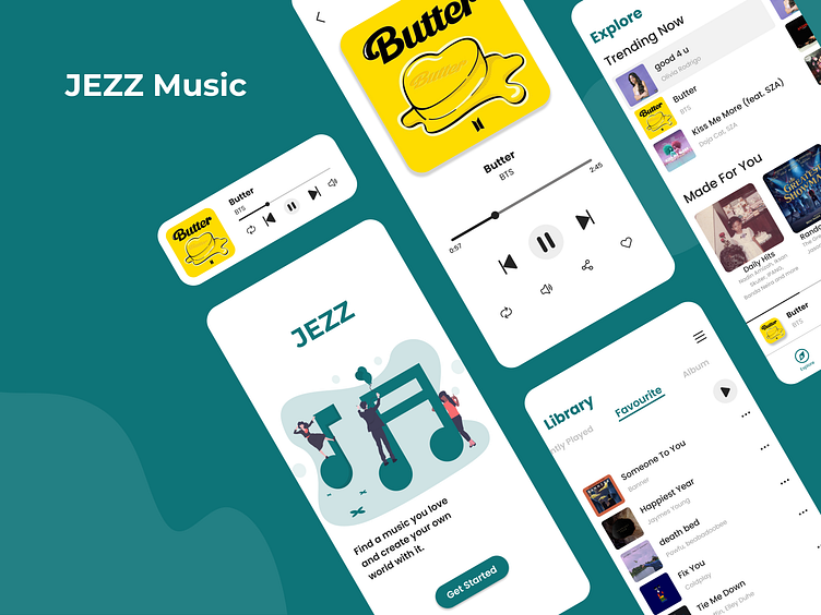Music app design by Naufal Nur Aidil on Dribbble